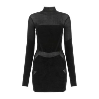 Dion Lee Femme, Robes, Noir, Taille: 38 FR Robe Mini Noire en Tissu Extensible
