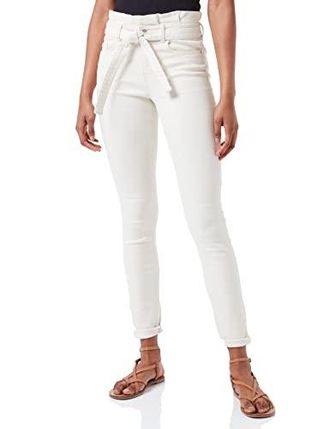 Only Tall Onlhush Mid SK Ank Pbag Ceinture TLL Pantalons, Ecru, M Grande Femme
