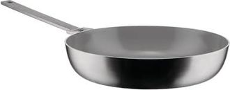 Alessi Convivio DC114/28 - Trilamin-Bratpfanne mit Langem Stiel, Geeignet für Induktion, Edelstahl und PVD, Keramische Antihaft-Innenbeschichtung, 28 cm, Sat