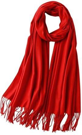 Generic Lingettes humides pour b&eacute;b&eacute; - &Eacute;charpe dimitation pour femme - Couleur unie - Chaude - &Eacute;charpe cadeau - Foulards pour femme - Rouge, rouge, taille uniq