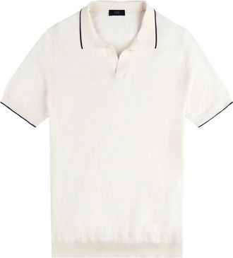 Fay Homme, Tops, Blanc, Taille: M Polo Tricot Col en V