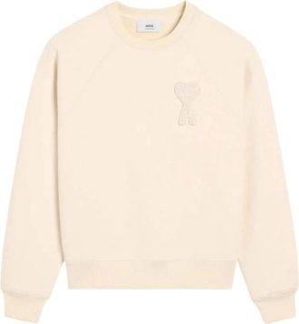 Ami Homme, Sweatshirts et sweats &agrave; capuche, Beige, Taille: 2XL SweaT-shirt Patch Ami de Coeur