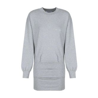The Attico Femme, Robes, Gris, Taille: 32 FR Mini Robe Grise Heather avec Détails Plissés