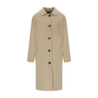Max Mara Femme, Manteaux, Beige, Taille: 36 FR Zenone Single-Breasted Coat