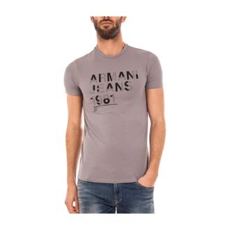 Armani Jeans Casual Logo Print Top - - Tops - Herren - Grau - 2XL