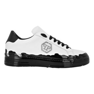 Philipp Plein unisex, Chaussures, Blanc, Taille: 37 EU Baskets Basses en Cuir Nappa Carson Paint