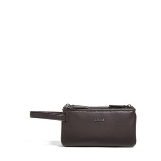 Ermenegildo Zegna Pouch aus Second-Skin-Leder - - Bags - Herren - Braun - ONE SIZE