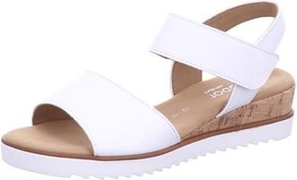 Gabor Sandales compensées pour femme, largeur supplémentaire légère (G), Blanc 50, 38.5 EU