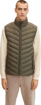 Tom Tailor Herren Lightweight Stepptweste 1031473, 10415 - Dusty Olive Green, S