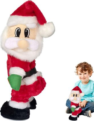 Generic Tanzender Weihnachtsmann - Animierte Santa Claus Puppe, Singende & Twerkende Pl&uuml;schfigur Mit Licht & Sound, Humorvolle Weihnachts-Deko | Ideal F&uuml;r Hau