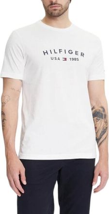 Tommy Hilfiger Homme, Tops, Blanc, Taille: 2XL Logo T-Shirt