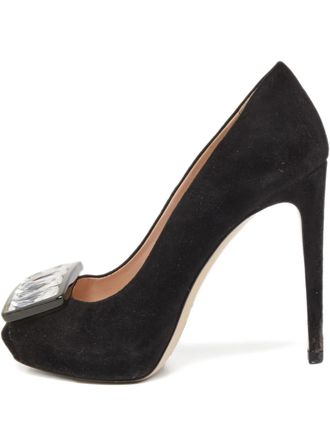 Miu Miu escarpins à ornements en cristal - Noir