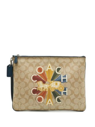Coach pochette Radial Rainbow signature - Tons neutres