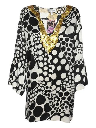 Anna Scholz blouse col v &agrave; sequins - Noir