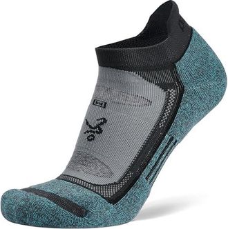 Balega Blister Resist No Show Performance Athletic Chaussettes de Course pour Homme et Femme, Grey/Blue, Medium (EU 41-43 / UK 6.5-8) (Lot de 2) Unisex