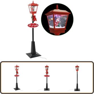 vidaXL Lampadaire de Noël avec Père Noël 180 cm LED - Lampadaire Noel - Décorations Noel - Éclairage Noel - Sapin Noel - Noël