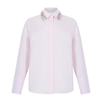 Genny Femme, Blouses et Chemises, Rose, Taille: 36 FR Chemise avec Col Orn&eacute;