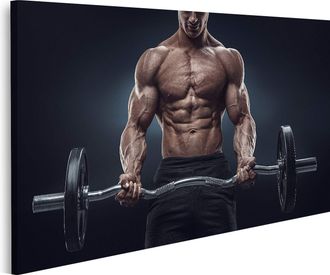 Islandburner Bild auf Leinwand Closeup Portrait Muskul&ouml;ser Mann Workout Bodybuilder Bilder Wandbilder Poster
