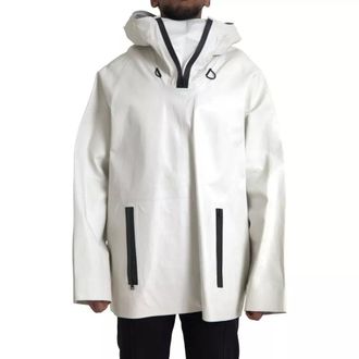 Bottega Veneta White Leather Men Waterproof Jacket Blouson Calf Clothing