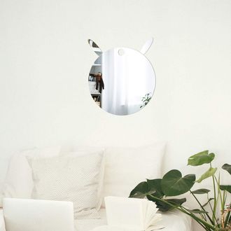 BESPORTBLE Tier Kristall Spiegel Aufkleber DIY Selbstklebende Runde Hase K&auml;tzchen Hirsch Einhorn Muster Wandspiegel Aufkleber Abnehmbare Wandbilder Aufkleber f&uuml;r