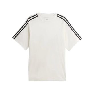 Yohji Yamamoto Homme, Tops, Beige, Taille: XL T-shirt Manches Courtes 3-Stripes