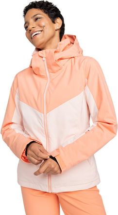 Roxy Womens Free Jet Block JK Jacket, Peach PINK, XL