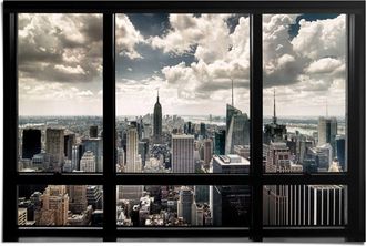 Reinders Poster, New York, Schlafzimmer, Poster, Wanddeko, Room Decor, 150 gr. glänzend Bilderdruckpapier, Schwarz, 61x91,5cm