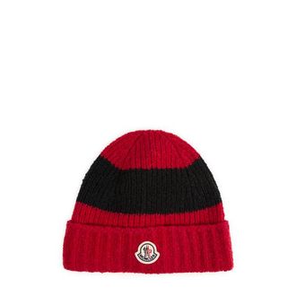 Moncler Bonnet ray&eacute; en laine vierge m&eacute;lang&eacute;e