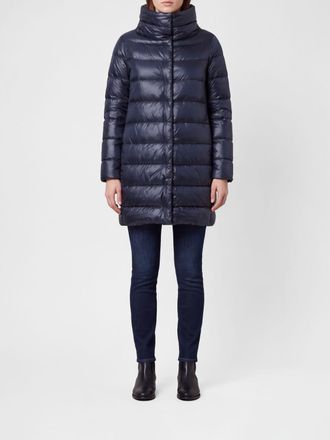 Herno Doudoune longue en nylon matelass&eacute; avec col montant et fermeture invisible