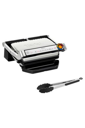T-fal Kontaktgrill Optigrill+ Gc718D, Schwarz, Chrom, 36.6x17.5x36.6 cm, herausnehmbare Fettauffangschale, Aufheizkontrollleuchte