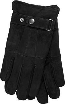 Eem Fashion EEM gants en cuir pour hommes, daim doux, doublure thermique Thinsulate, produits de mani&egrave;re durable, noir L