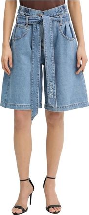 Pinko Pinko, Femme, Shorts, Bleu, Taille: W26 Bermuda en jean avec ceinture