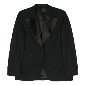 Officine Générale Femme, Vestes, Noir, Taille: 38 FR Veste en satin noir