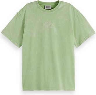 Scotch & Soda Womens Washed Logo T-Shirt, Pistachio, L