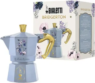 Bialetti Moka Express 3 Tassen Schwarz Blau Gold Violett Gelb