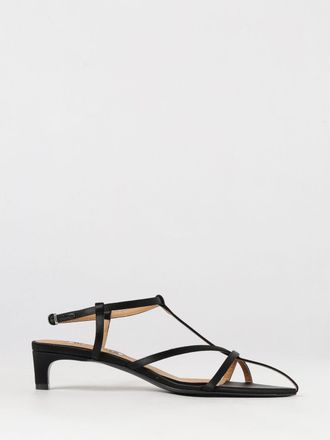Jil Sander Sandales Cage en satin &agrave; petit talon avec bride cheville