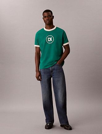 Calvin Klein Ringer-t-shirt Mit Logo-grafik - Enchanted Forest - Herren - XXL