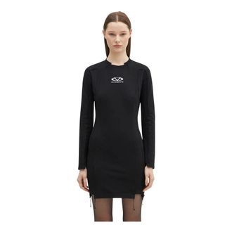 VETEMENTS Oval Logo Cut-Up Mini Kleid - - Dresses - Damen - Schwarzk - S