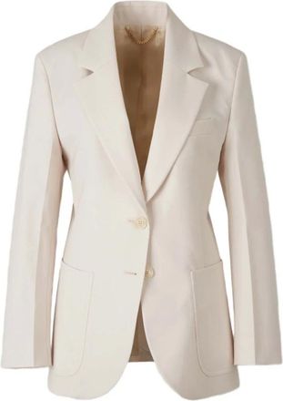 Victoria Beckham Femme, Vestes, Blanc, Taille: 36 FR Blazer &agrave; poches plaqu&eacute;es