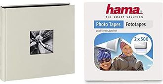Hama Fotoalbum Jumbo 30x30 cm mit 1.000 Stück Fototapes (Fotobuch mit 100 schwarze Seiten, Album zum Selbstgestalten und Einkleben, 2x500 doppelseitig selb