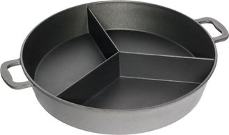 AMT Gastroguss Gro&szlig;raumpfanne/Grillpfanne f&uuml;r Garten und Profibereich, &Oslash; 65 cm, 9 cm hoch, mit drei Stegen, nicht induktionsgeeignet, Lotan Antihaft-Veredelung, Guss