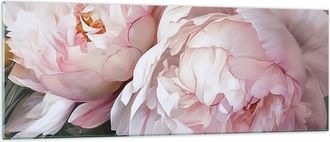 Arttor Panorama Bilder auf Glas Blumen Pfingstrosen Romantisch Glasbild 140x50cm Wandbilder Dekoration Wohnzimmer Schlafzimmer K&uuml;che Gro&szlig; XXL Wanddeko Bild i