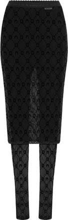 Marine Serre Femme, Sous-v&ecirc;tements, Noir, Taille: 40 FR Moonogram Mesh Flock Pant-Skirt