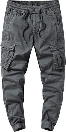 Generic Pantalon cargo pour homme - Grande taille - Couleur unie - Poches lat&eacute;rales - Pantalon long - Pantalon de jogging athl&eacute;tique, gris, 6XL