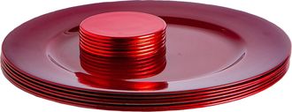 Argon Tableware Metallic Ladeplatten Gesetzt - 12pc - Rot
