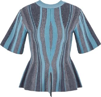 Giorgio Armani blouse en maille jacquard - Gris