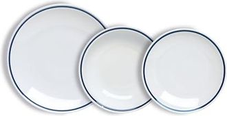 Tognana AZ Fascetta Blu, 18-teiliges Geschirrset für 6 Personen, Porzellan, Weiß, Made in Italy