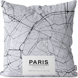 Void Watches Paris Karte Kissenbezug Kissenhülle Sofakissen Kissen Deko Outdoor-Kissen Dekokissen, Kissen Größe:50 x 50 cm