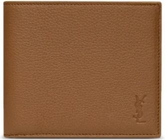 Saint Laurent Portemonnaies - Beige Calf Leather Wallet And Card Holder - Gr. unisize - in Braun - f&uuml;r Damen