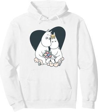 Moomin Love Moomintroll & Snorkmaiden Together Heart Pullover Hoodie